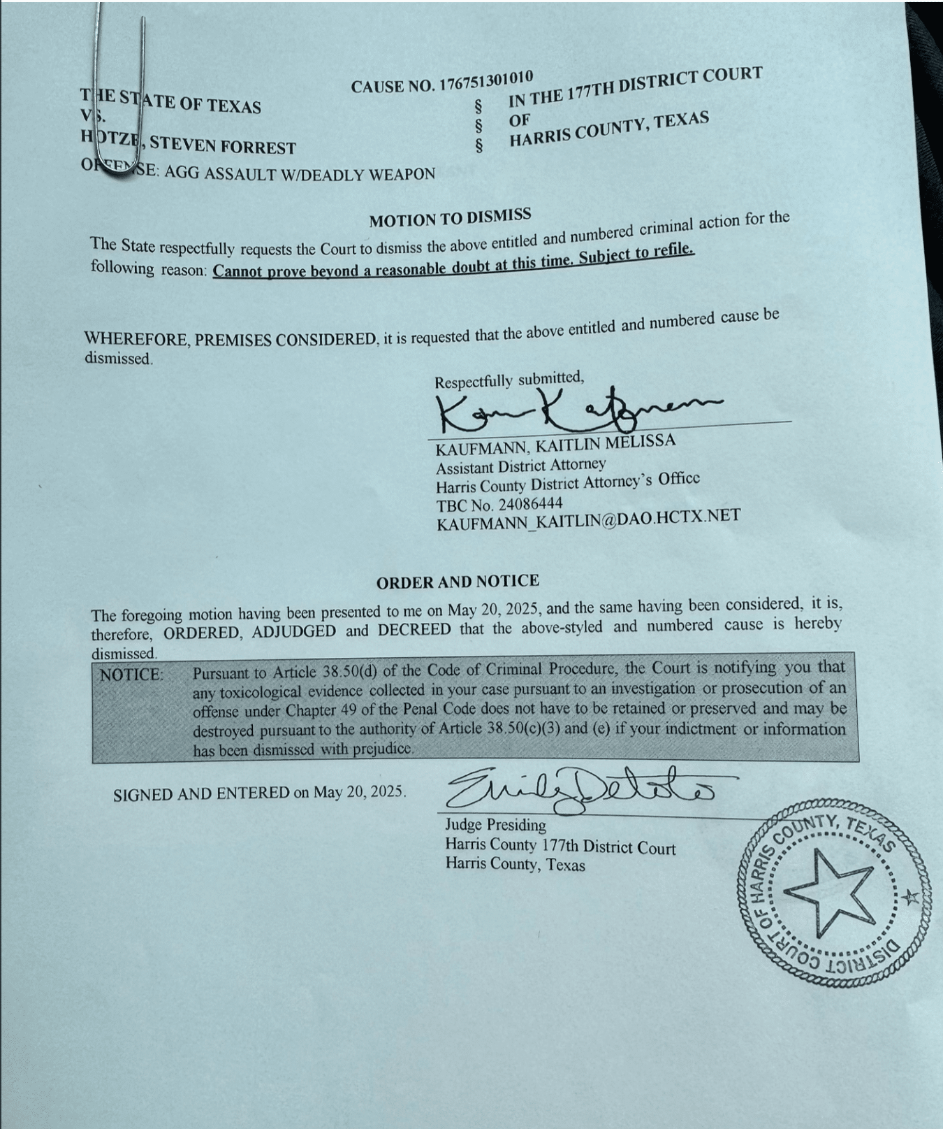 Criminal Case Against Conservative Leader Dr. Steven Hotze Dismissed by ...