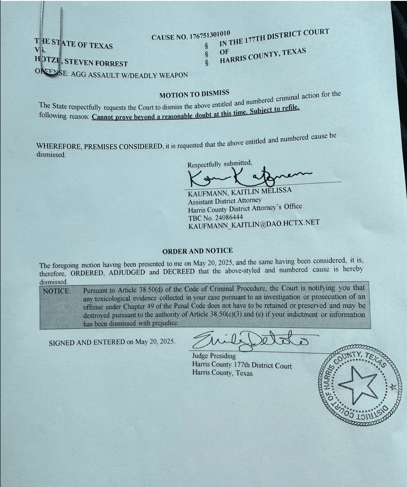 Criminal Case Against Conservative Leader Dr. Steven Hotze Dismissed by ...